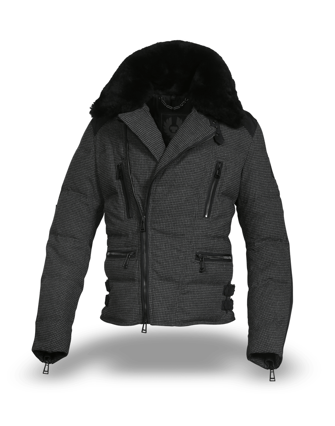 Belstaff Down Blouson Cartwright with Fur, dark grey | Gotlands Fashion